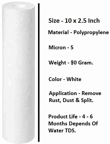 10 Inch PP Spun Filter Pre Filter 5 Micron , All Type Water Purifier ...